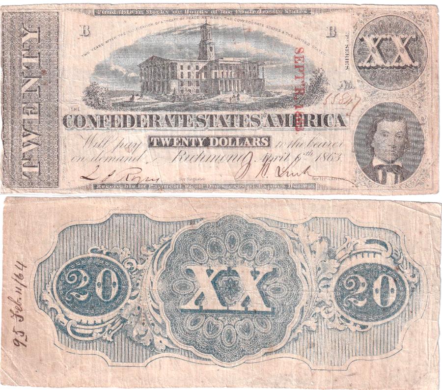 CONFEDERATE STATES OF AMERICA FINANCIAL INSTRUMENTS