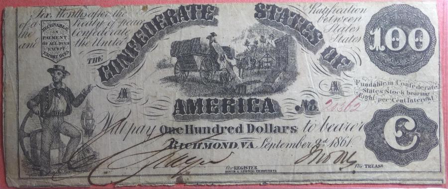 CONFEDERATE STATES OF AMERICA FINANCIAL INSTRUMENTS