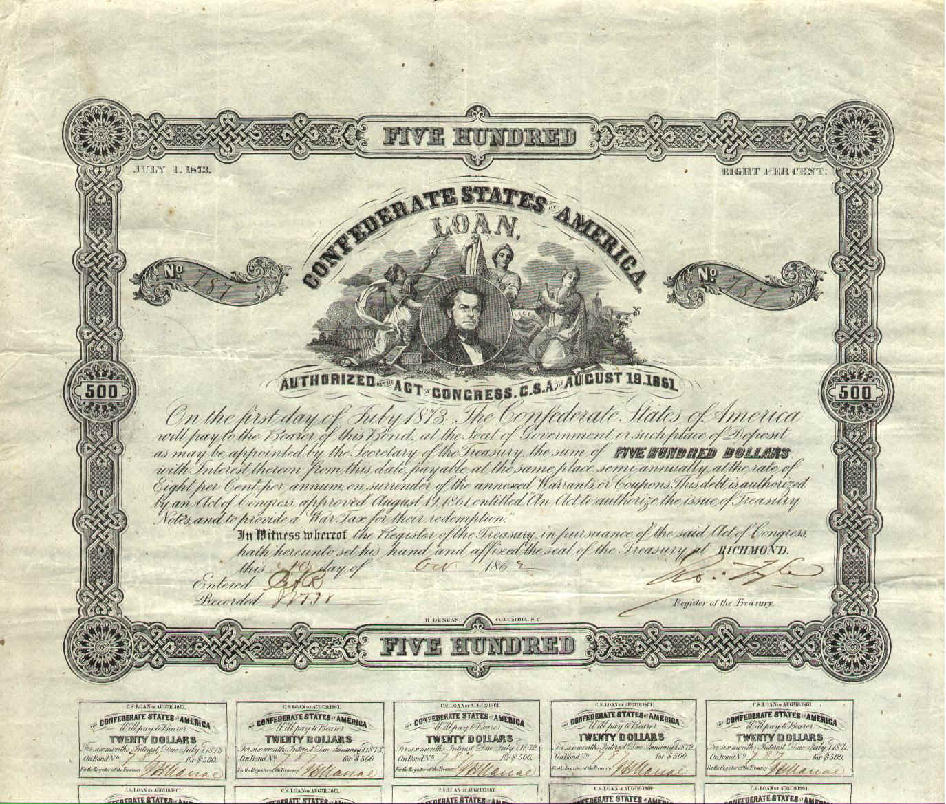 CONFEDERATE STATES OF AMERICA BONDS